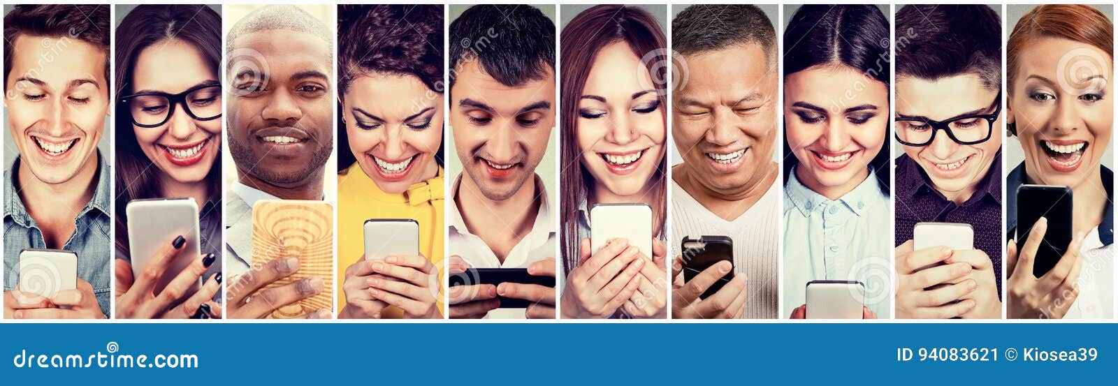 Happy People Using Mobile Smart Phone Stock Image - Image of people ...