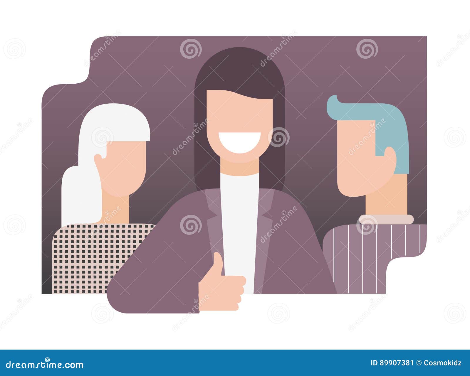 Happy People Vector Icon, Flat Gradient Style, Stylish Violet Shades ...