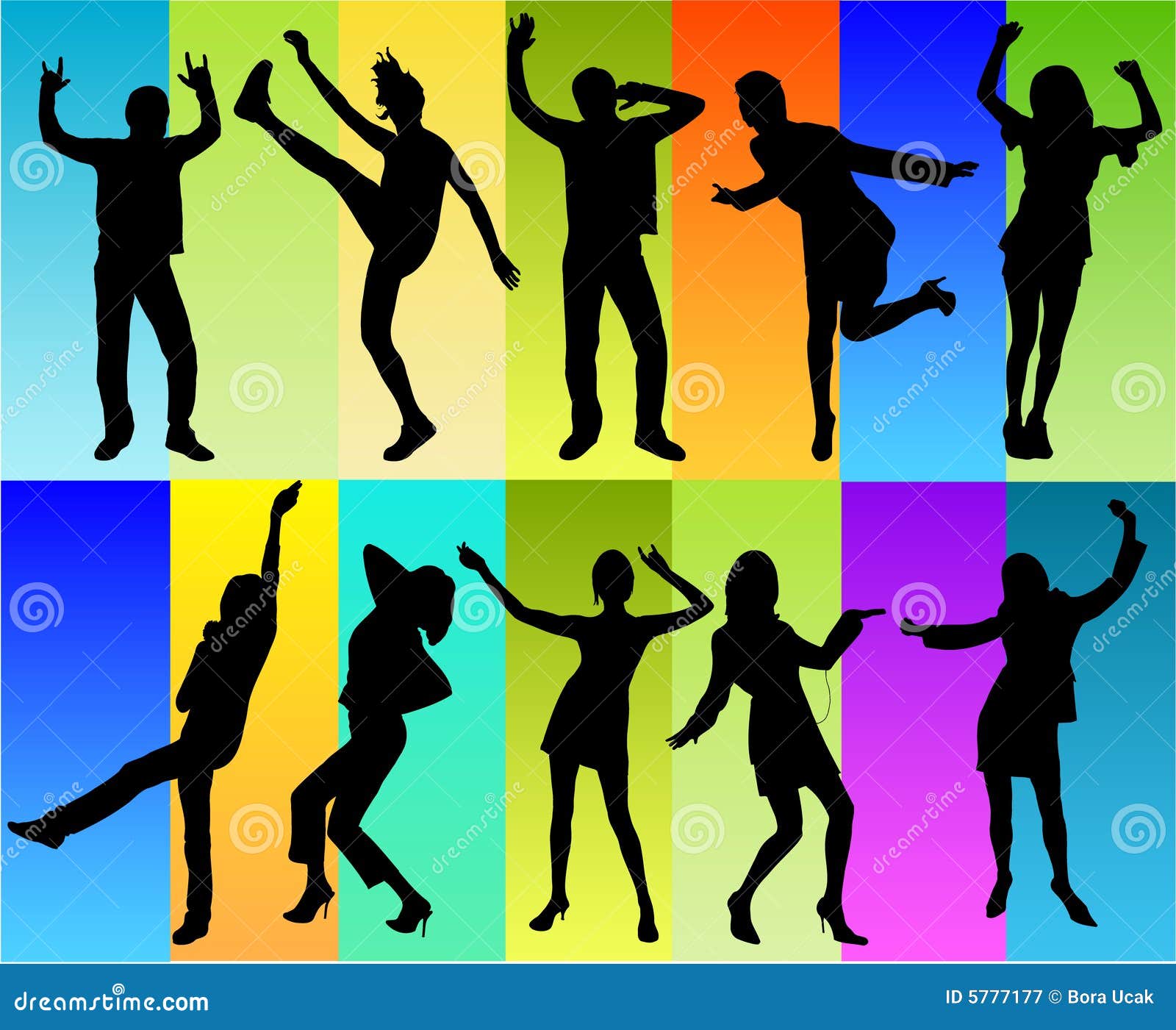 Happy people vectors stock vector. Illustration of jump - 5777177