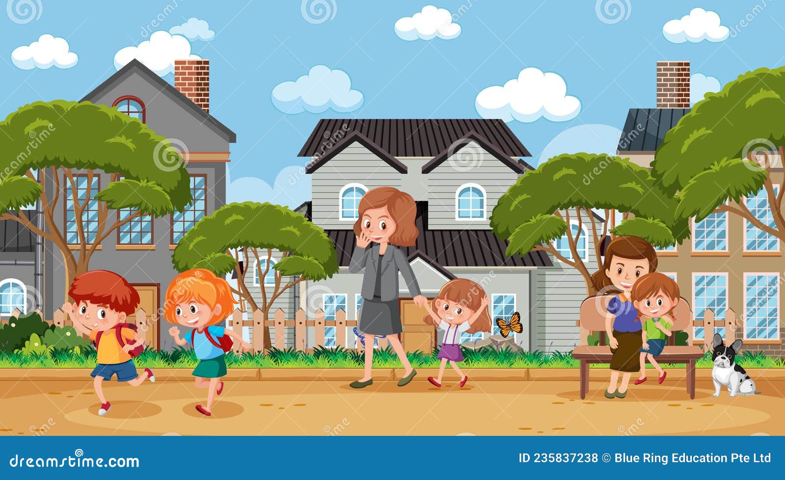 Happy People at the Village Stock Vector - Illustration of creature ...