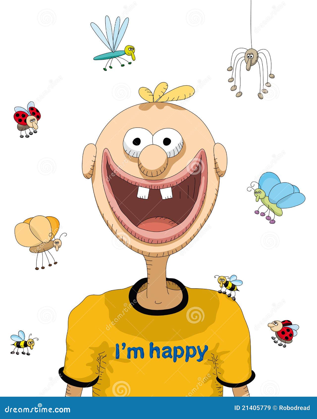 Happy person stock vector. Illustration of eyes, mouth - 21405779