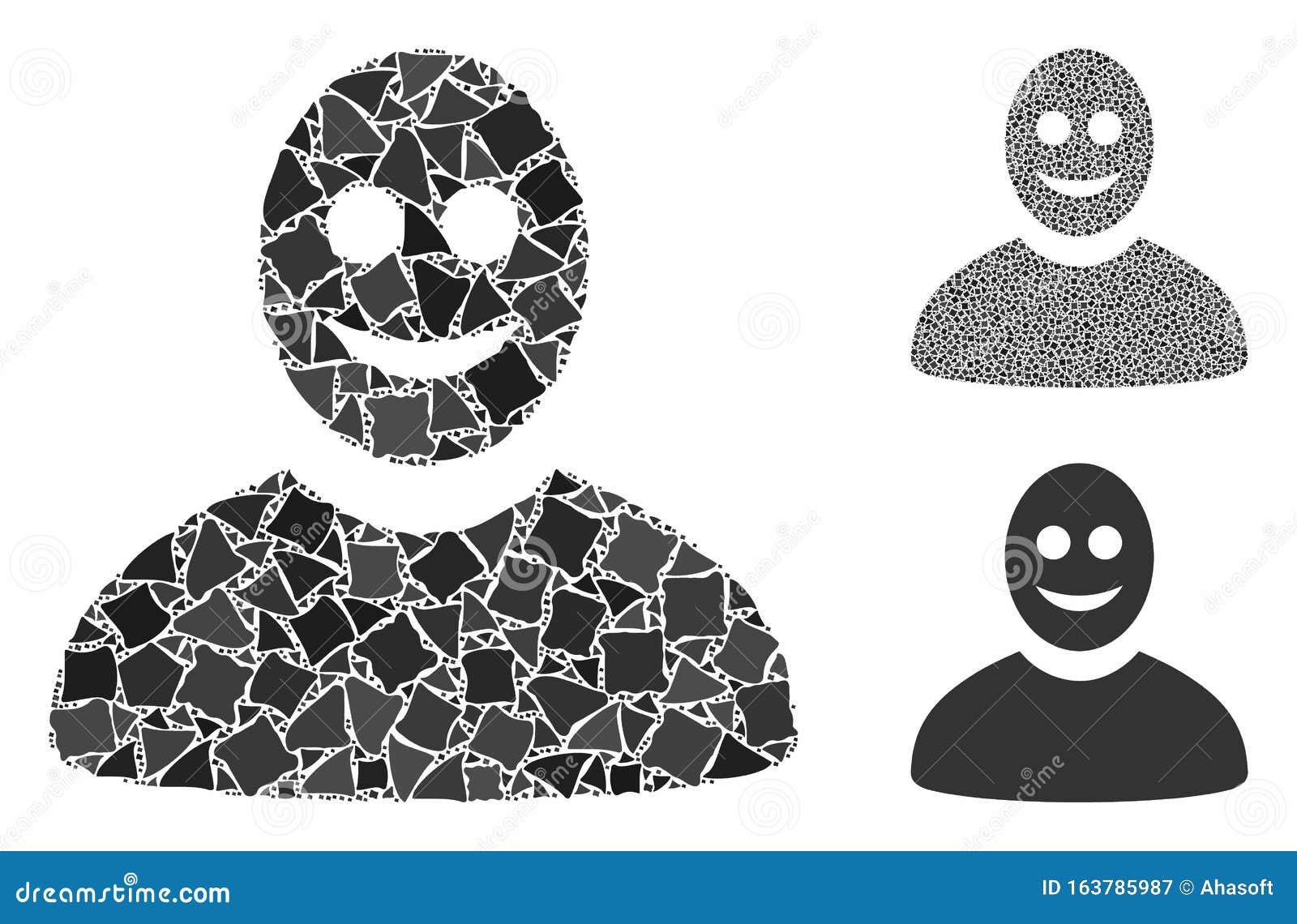 Happy Person Composition Icon of Humpy Items Stock Illustration ...