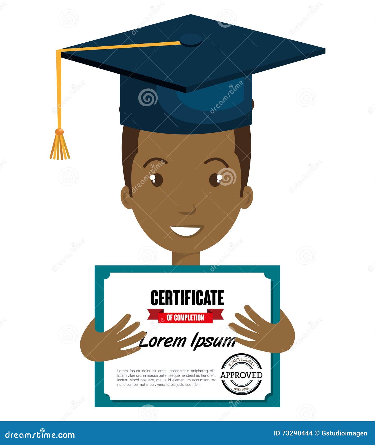 Happy Person Graduating Design Stock Illustration - Illustration of ...