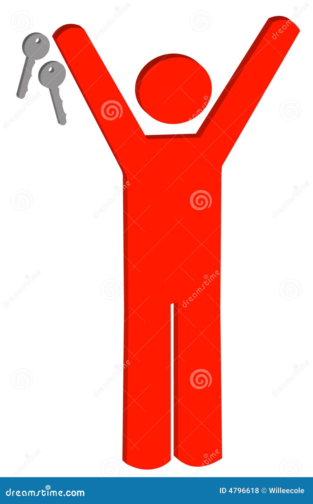 Happy person with keys stock vector. Illustration of opportunity - 4796618