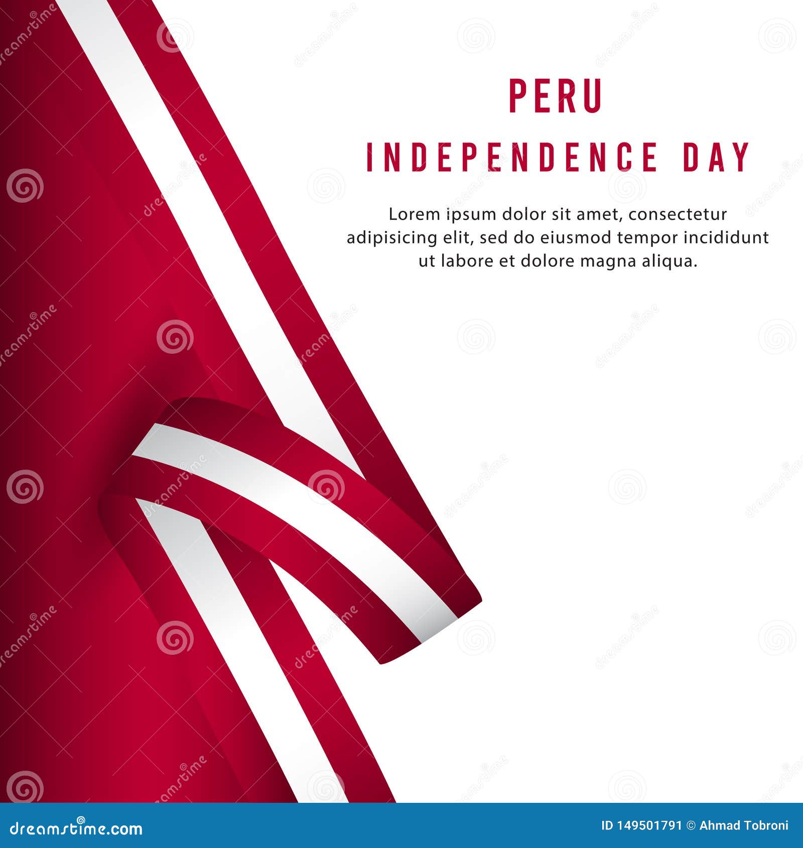 Happy Peru Independence Day Celebration Poster Vector Template Design ...
