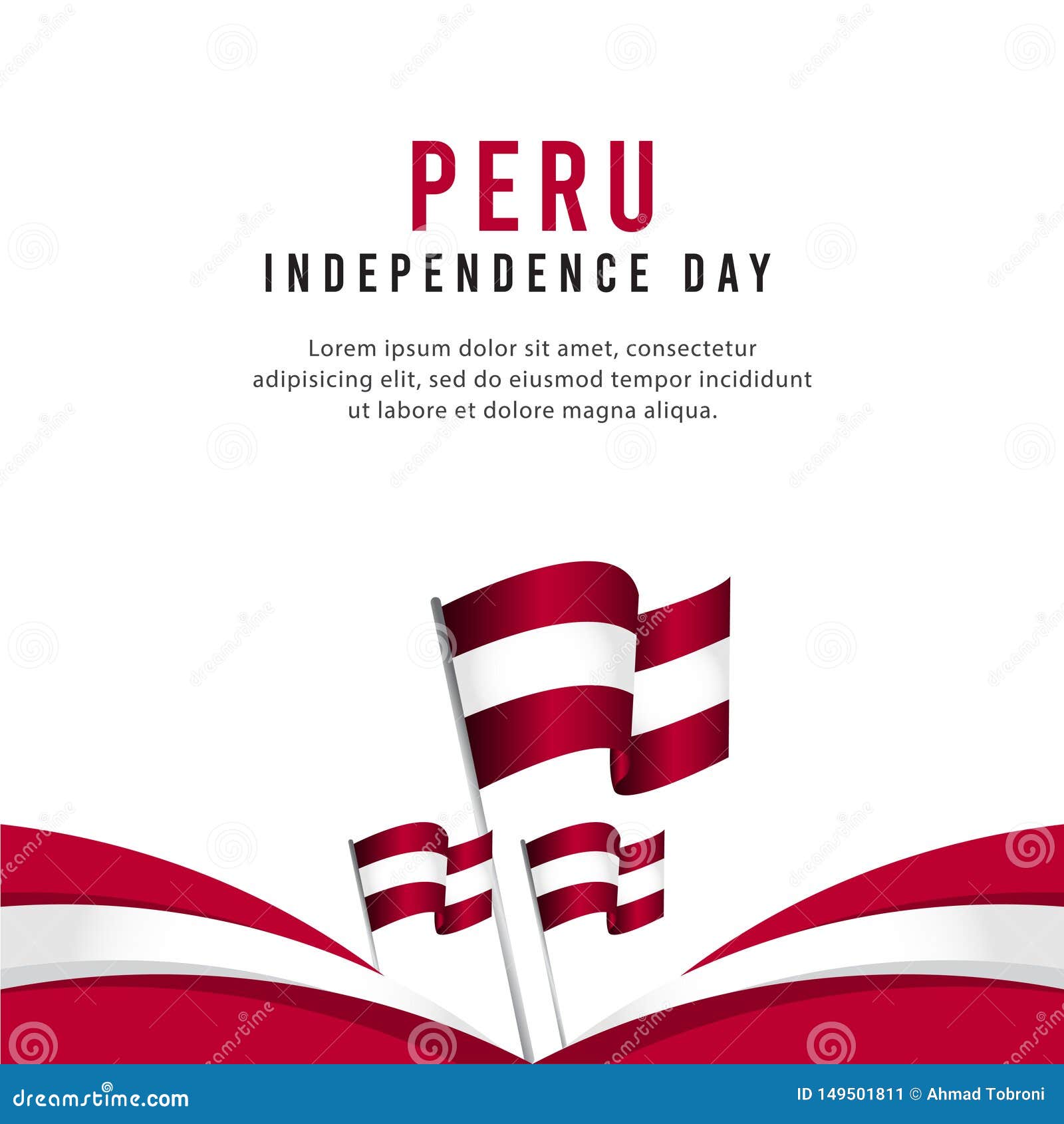 Happy Peru Independence Day Celebration Poster Vector Template Design ...