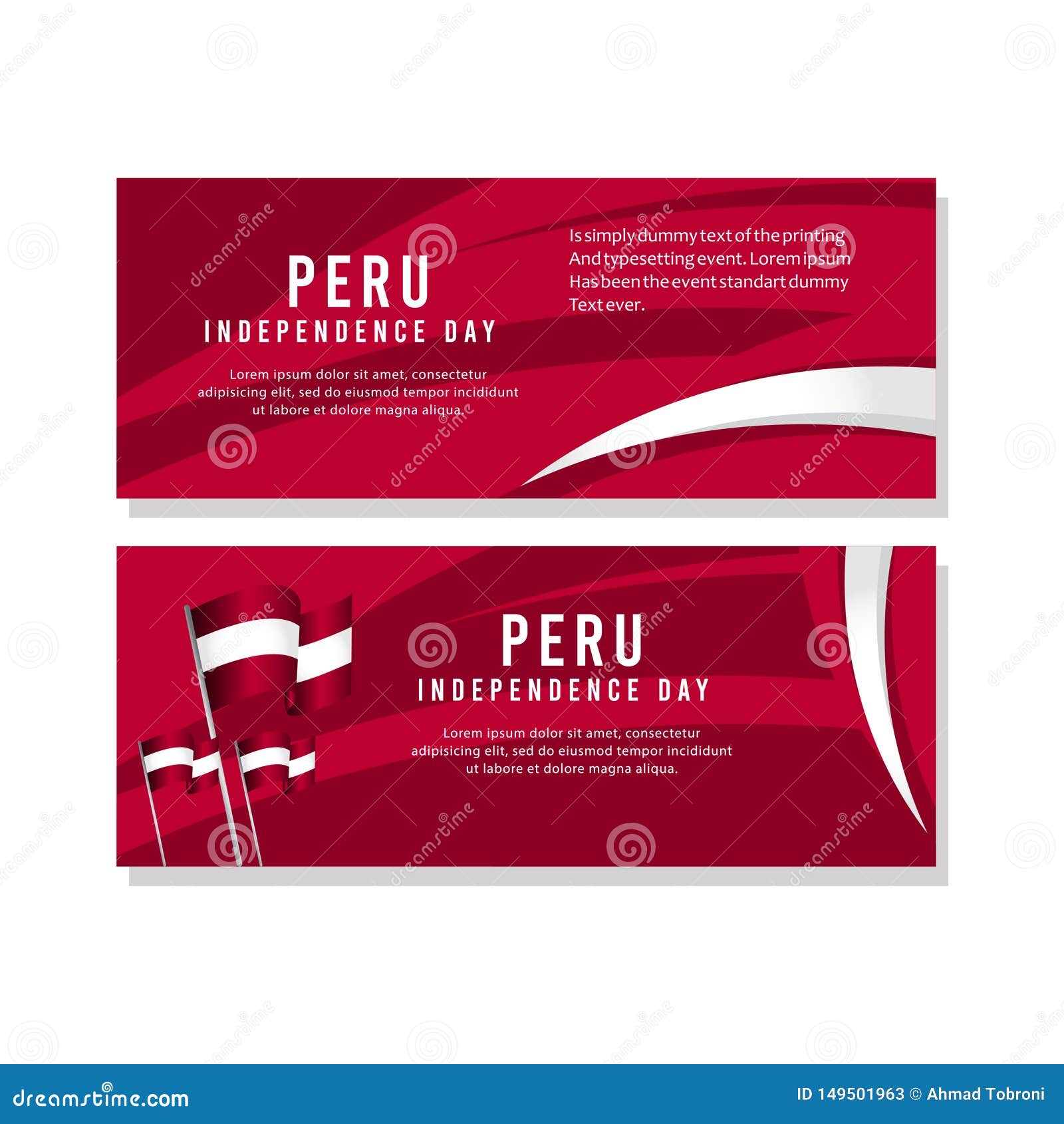 Happy Peru Independence Day Celebration Poster Vector Template Design ...