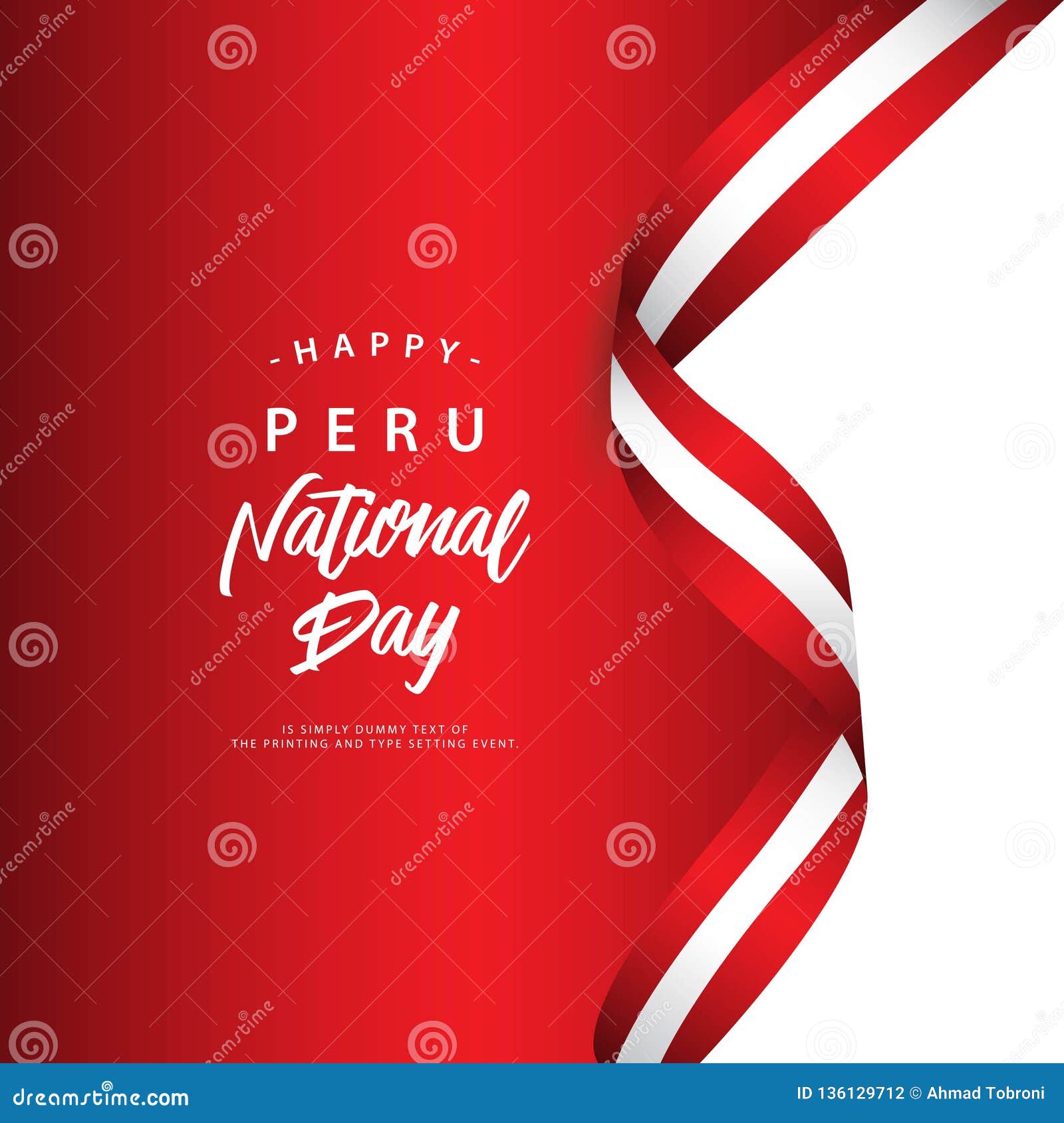 Happy Peru National Day Vector Illustration Stock Vector - Illustration ...