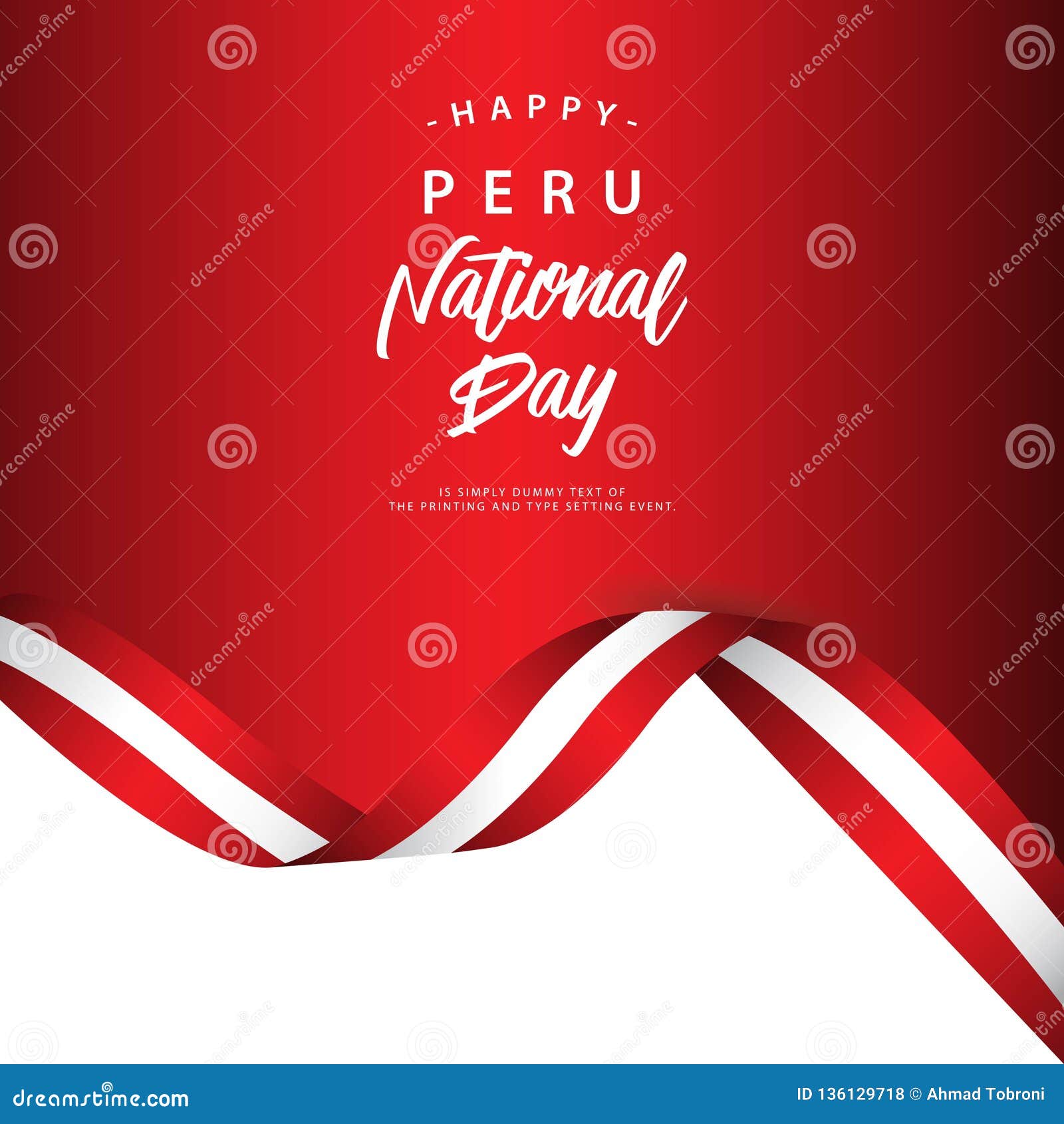 Happy Peru National Day Vector Illustration Stock Vector - Illustration ...