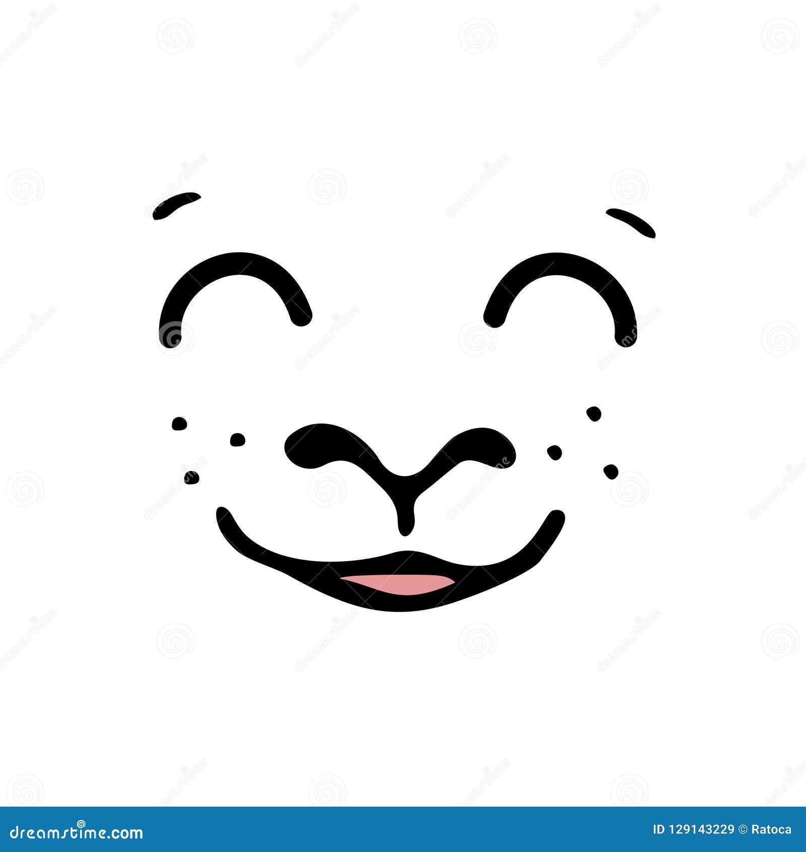 Happy pet face stock vector. Illustration of white, panda - 129143229