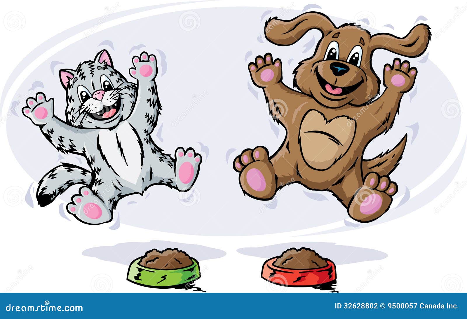 Happy Pets stock vector. Illustration of jumping, food - 32628802