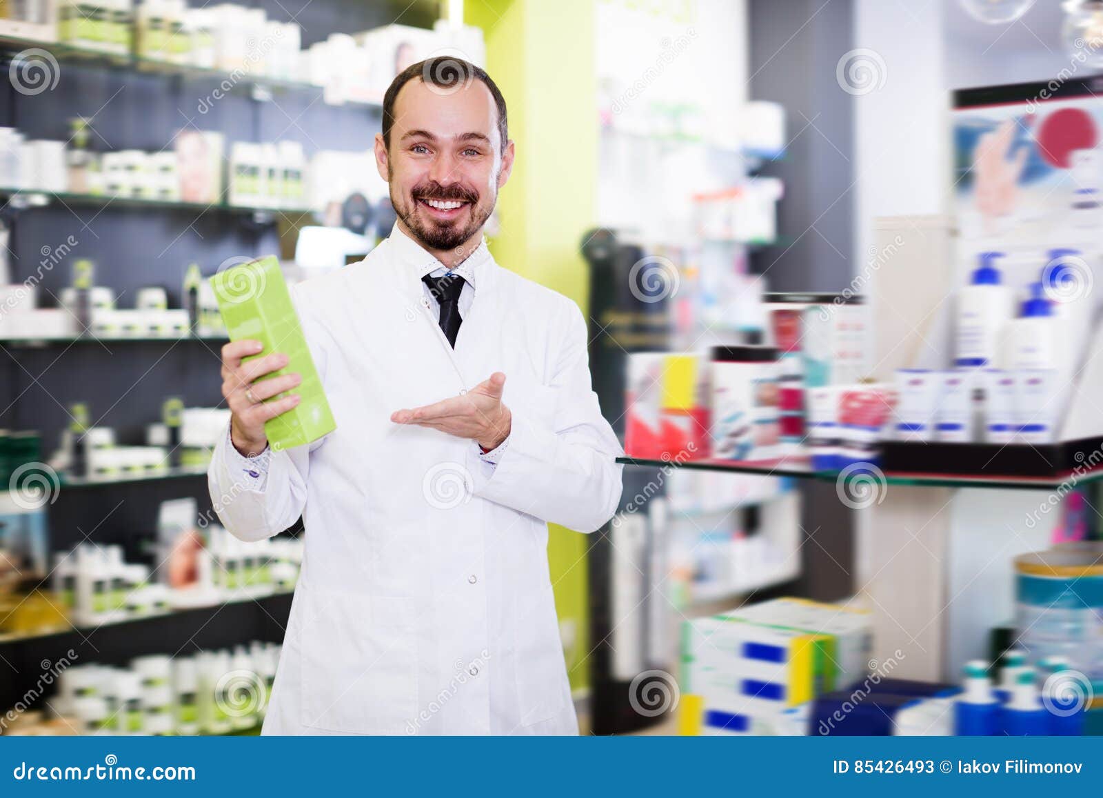 Happy Pharmacist Suggesting Useful Drug Stock Image - Image of ...
