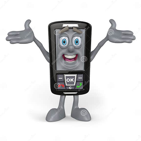 Happy phone stock illustration. Illustration of phone - 25340408