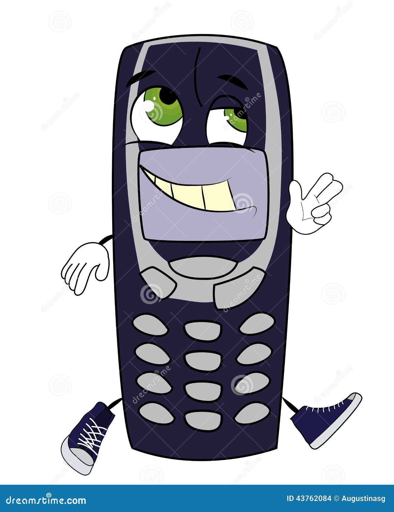 Happy phone cartoon stock illustration. Illustration of cell - 43762084