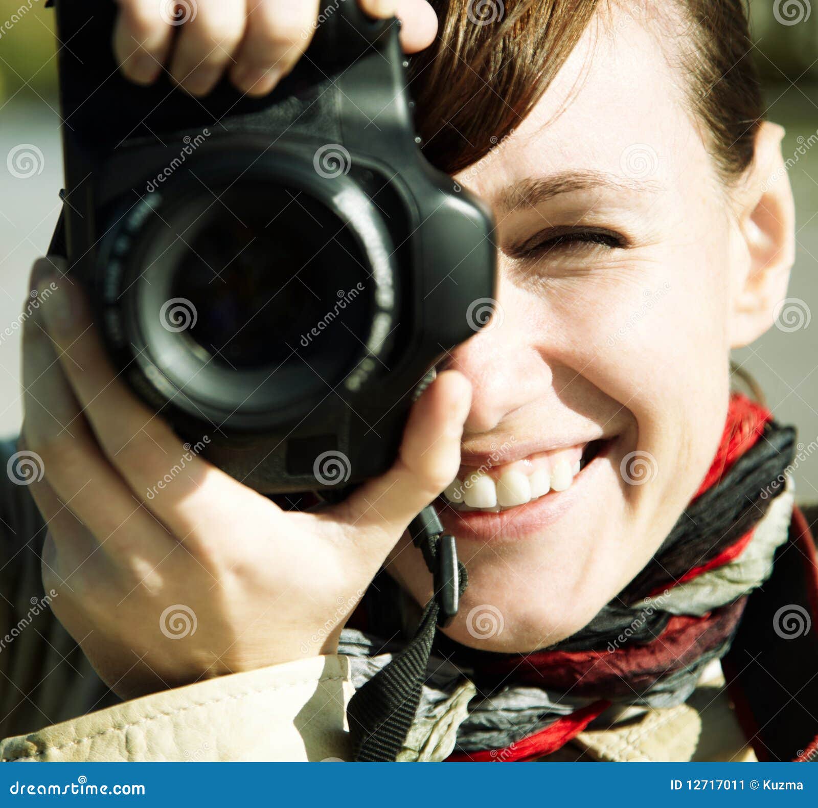 HAPPY PHOTOGRAPHER stock image. Image of person, digital - 12717011