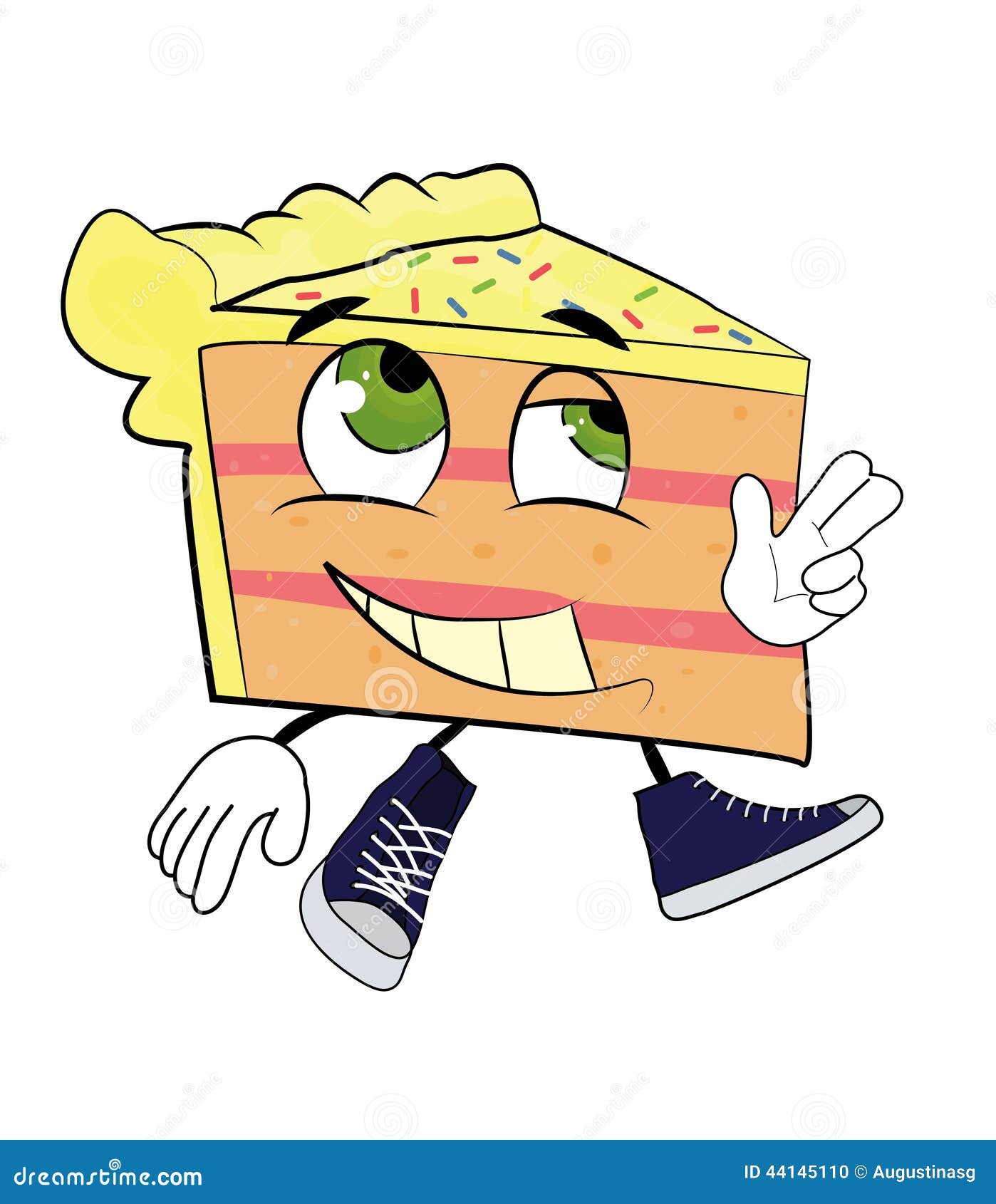 Happy Piece of Cake Cartoon Stock Illustration - Illustration of piece ...