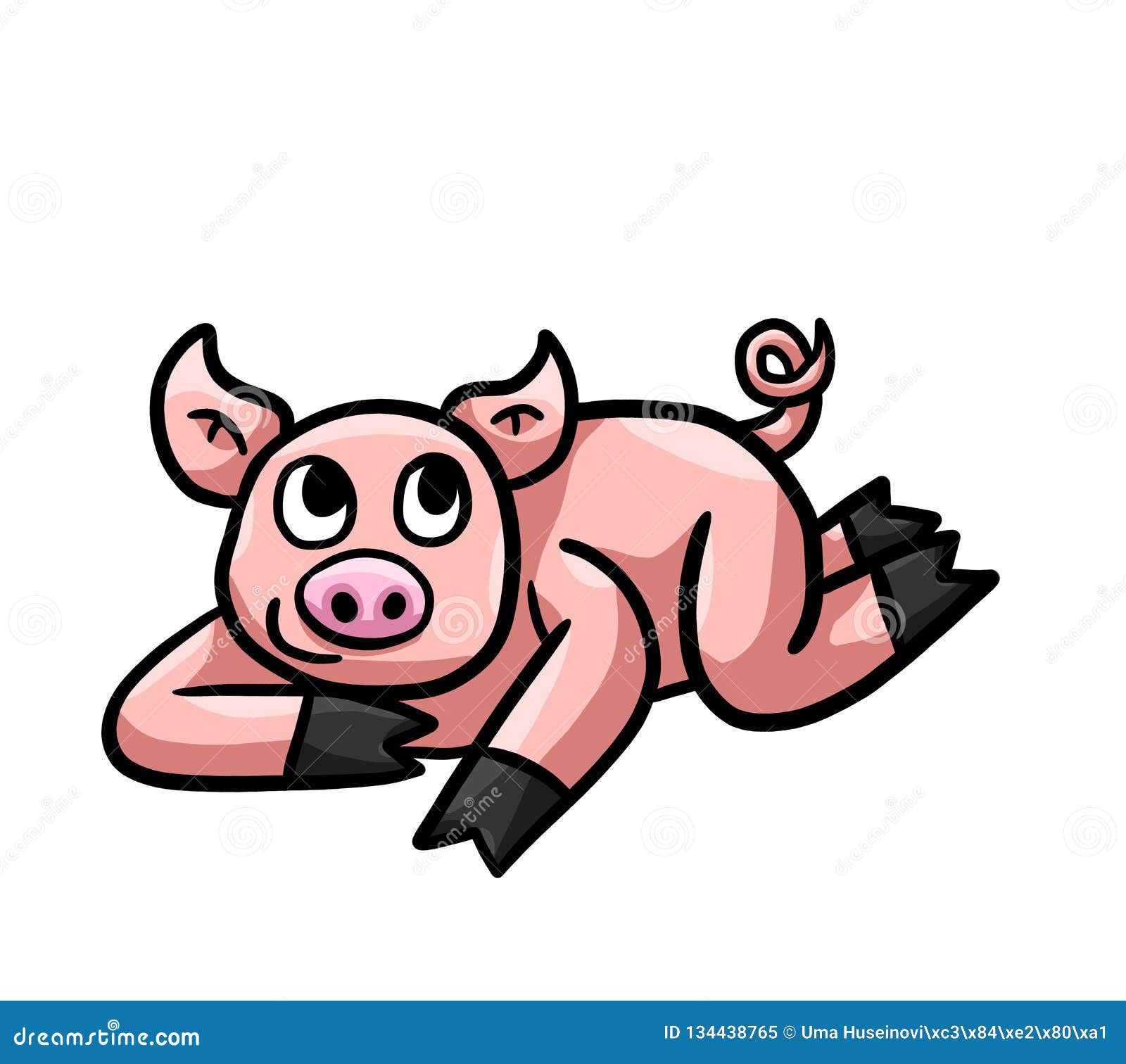 Very Happy Pig stock illustration. Illustration of isolated - 134438765