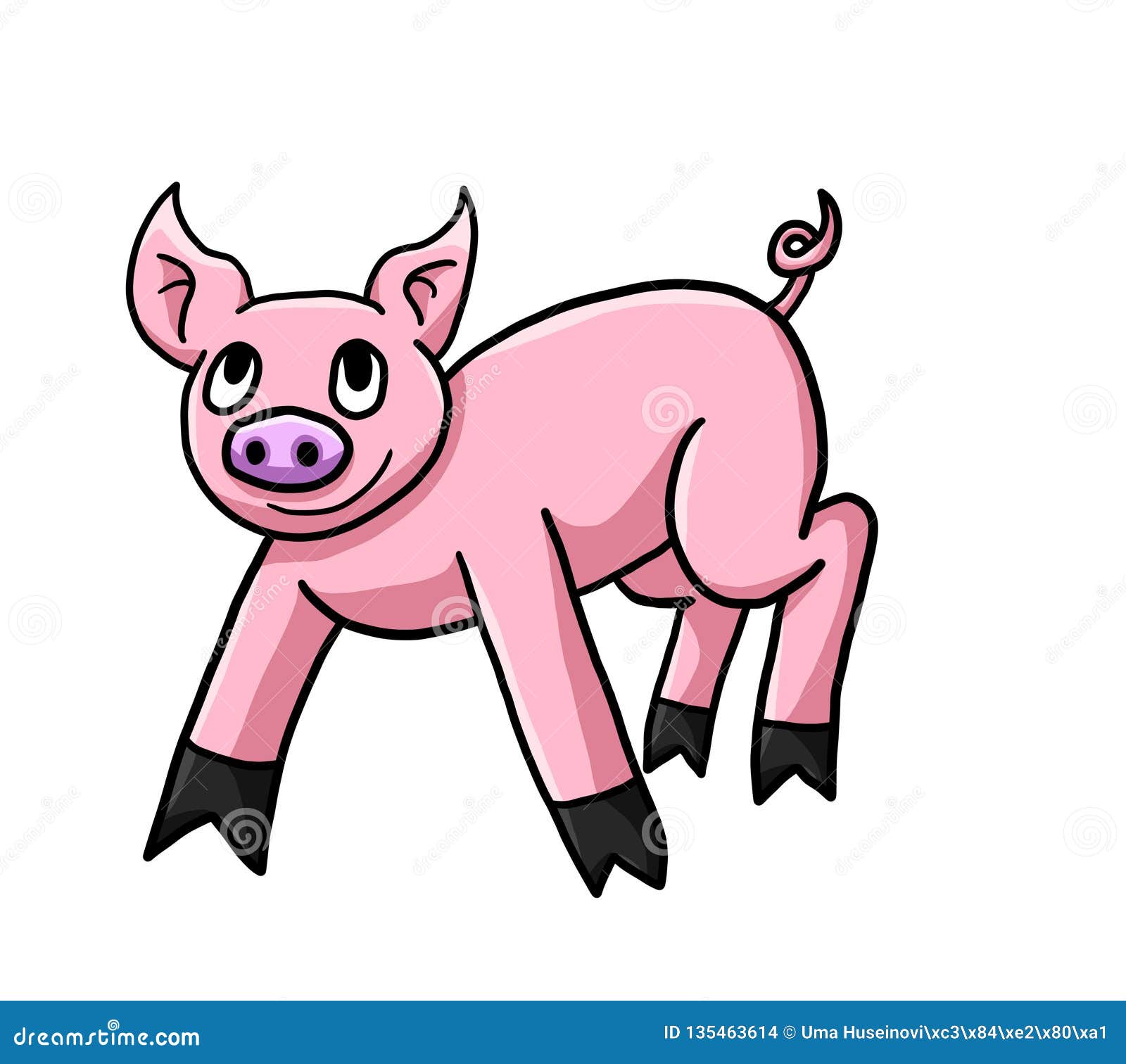 Very Happy Little Pig stock illustration. Illustration of agriculture ...