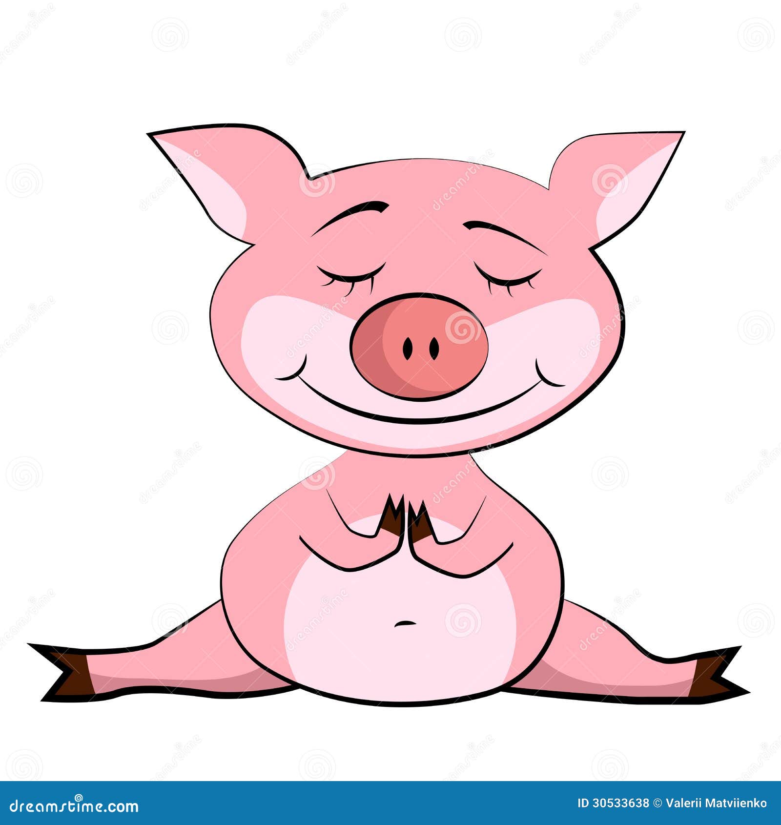 Happy Pig Practicing Yoga Pose. Stock Vector - Illustration of pilates ...