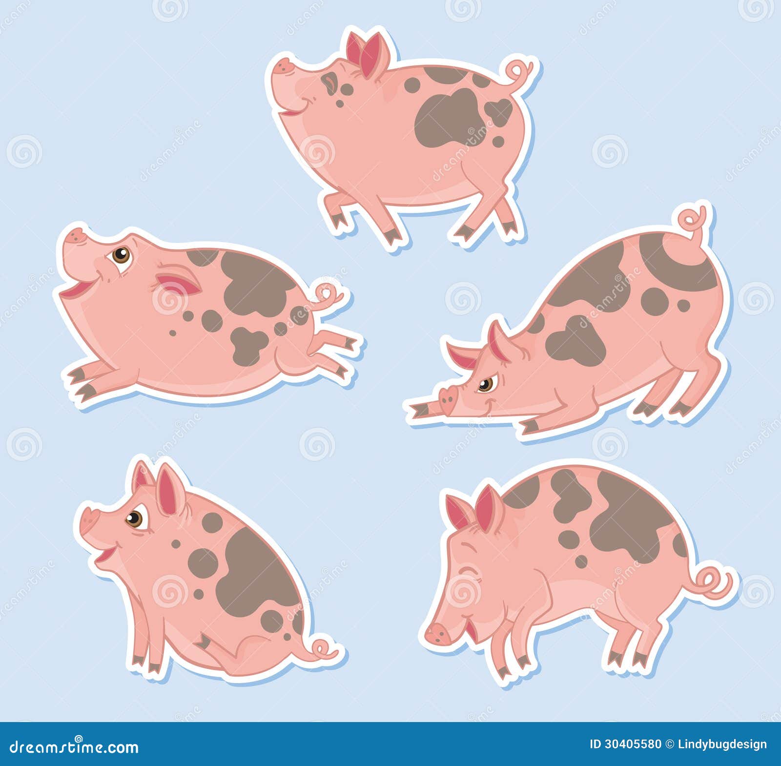 Happy Pigs Cartoon Illustration Stock Image | CartoonDealer.com #180857419