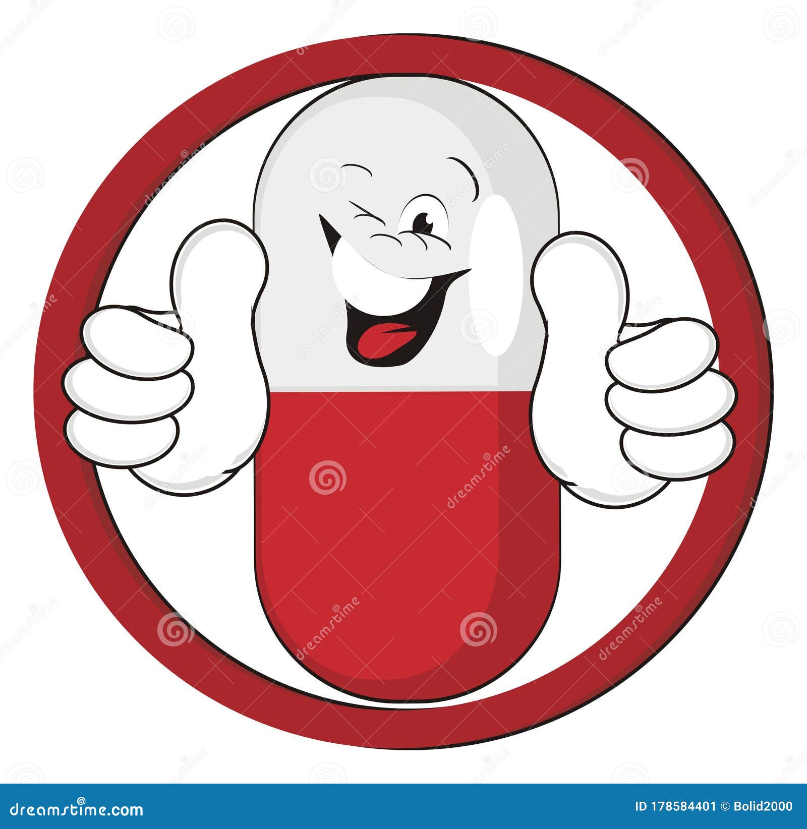 Happy pill in sign stock illustration. Illustration of medicine - 178584401