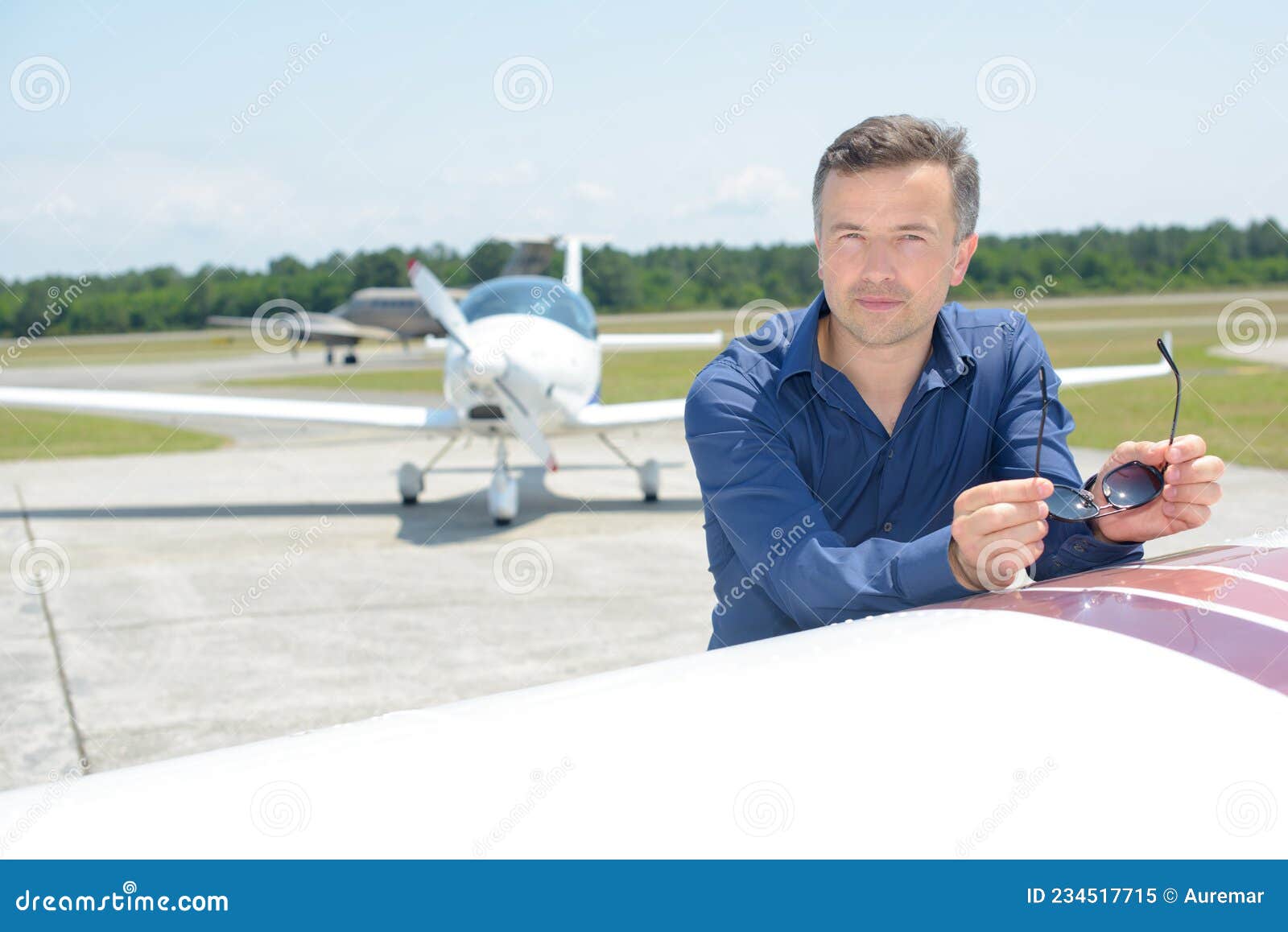 Happy pilot outdoors stock image. Image of lifestyle - 234517715