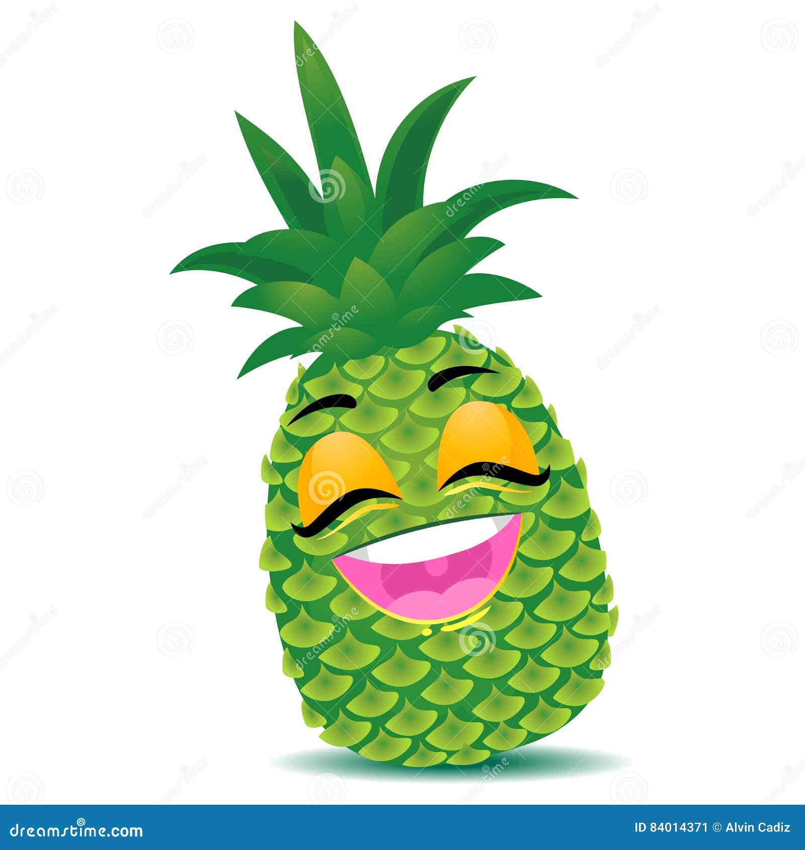 Happy Pineapple Mascot stock vector. Illustration of ananas - 84014371