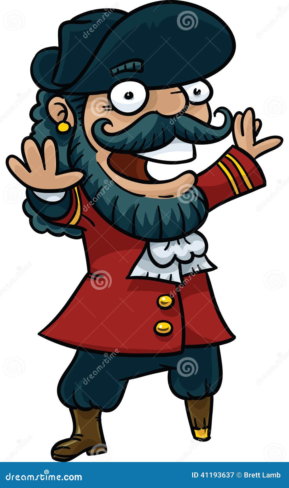 Happy Pirate Captain stock illustration. Illustration of moustache ...