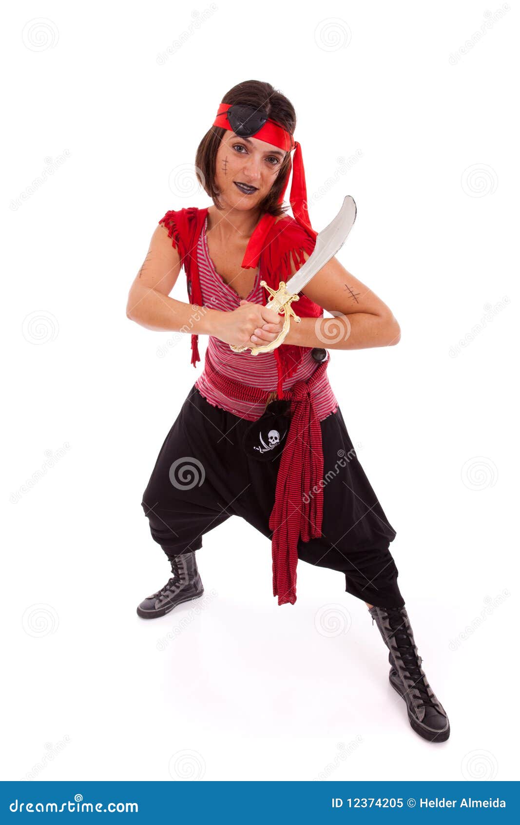 Happy pirate girl stock image. Image of character, girl - 12374205