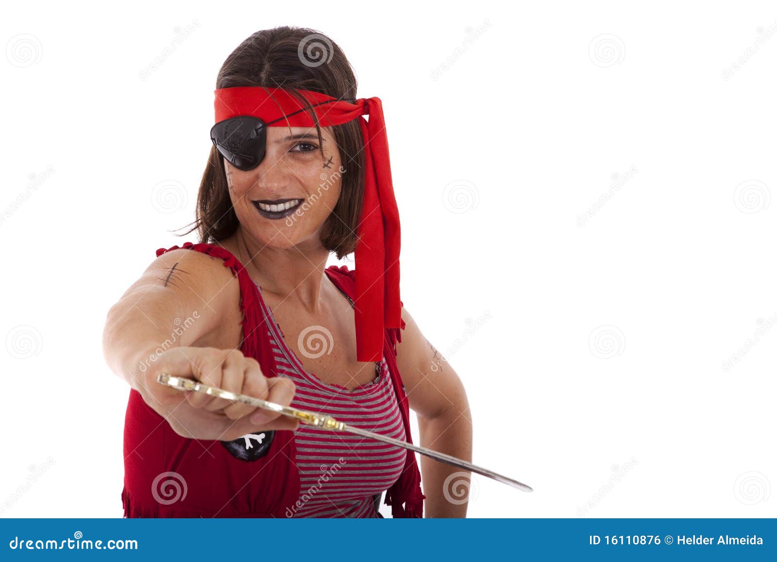 Happy pirate girl stock photo. Image of costume, dressup - 16110876