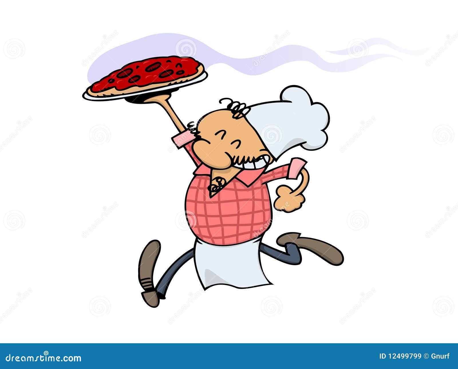 Happy Pizza Chef stock vector. Illustration of host, italian - 12499799