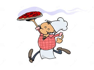 Happy Pizza Chef stock vector. Illustration of host, italian - 12499799