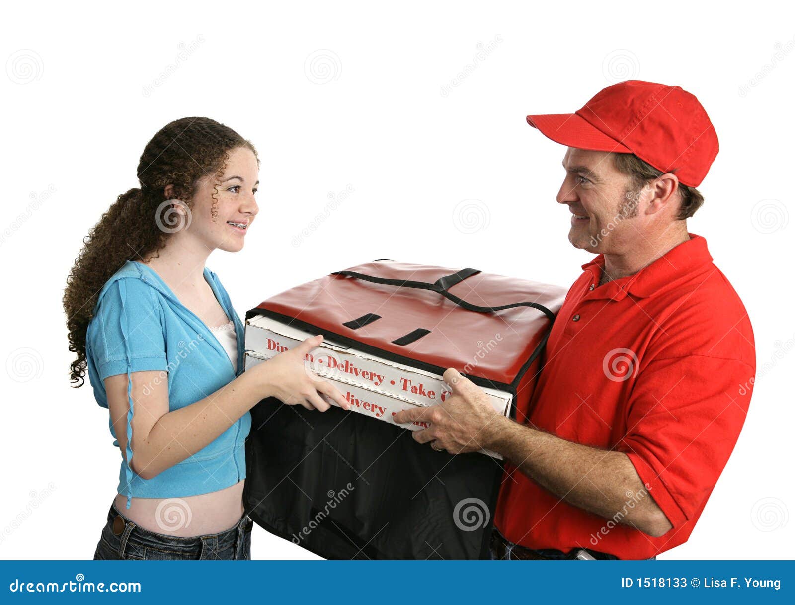 Happy Pizza Customer stock image. Image of convenience - 1518133