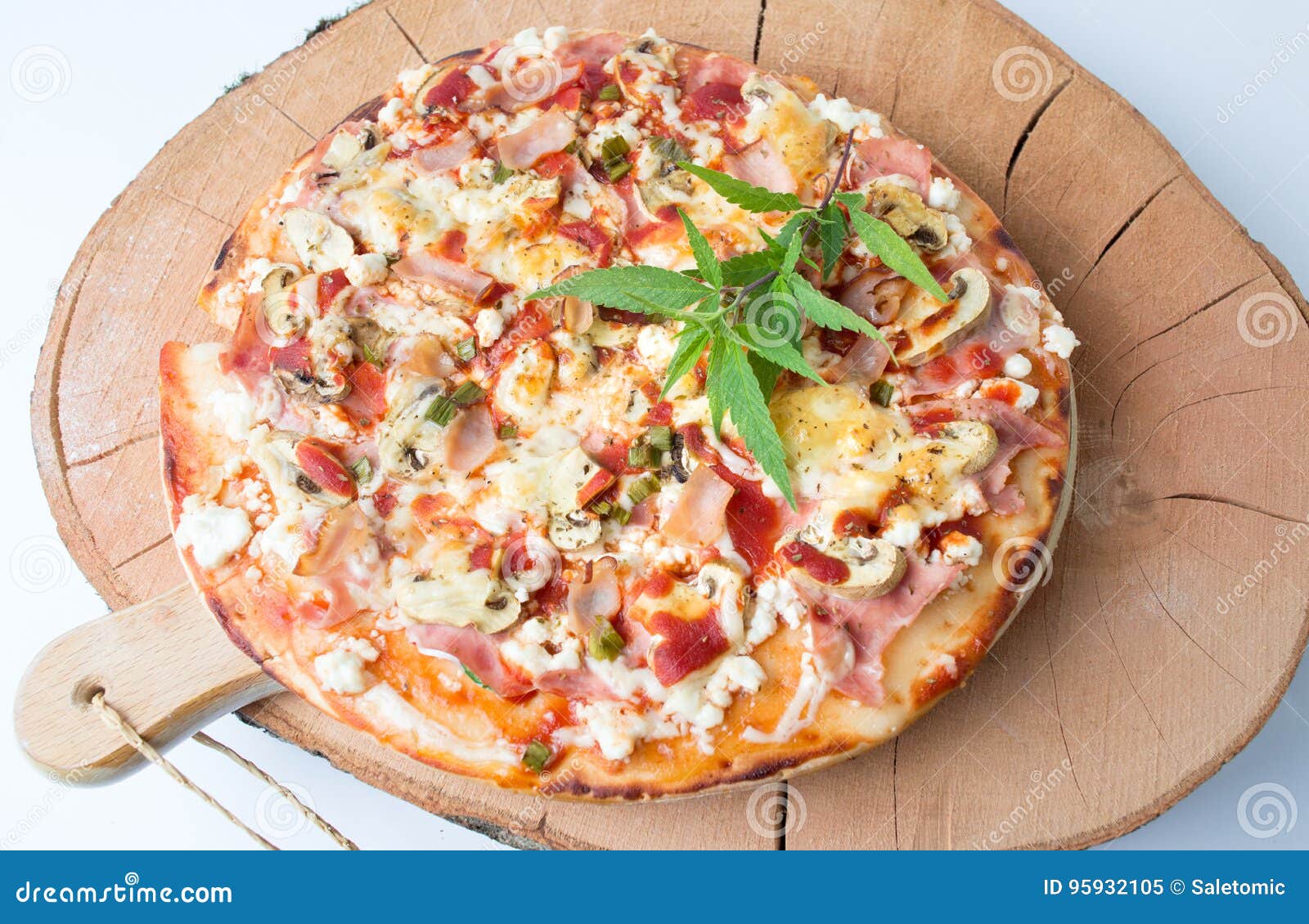 Happy Pizza with Marijuana Leaves Stock Image - Image of cannabis ...