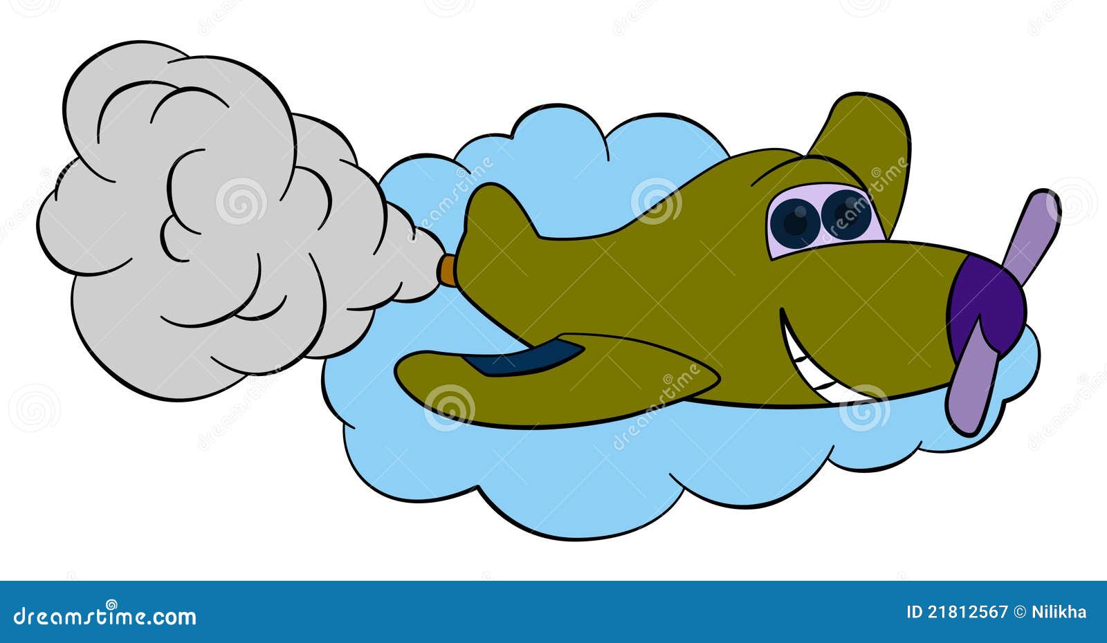 Happy plane stock illustration. Illustration of airplane - 21812567