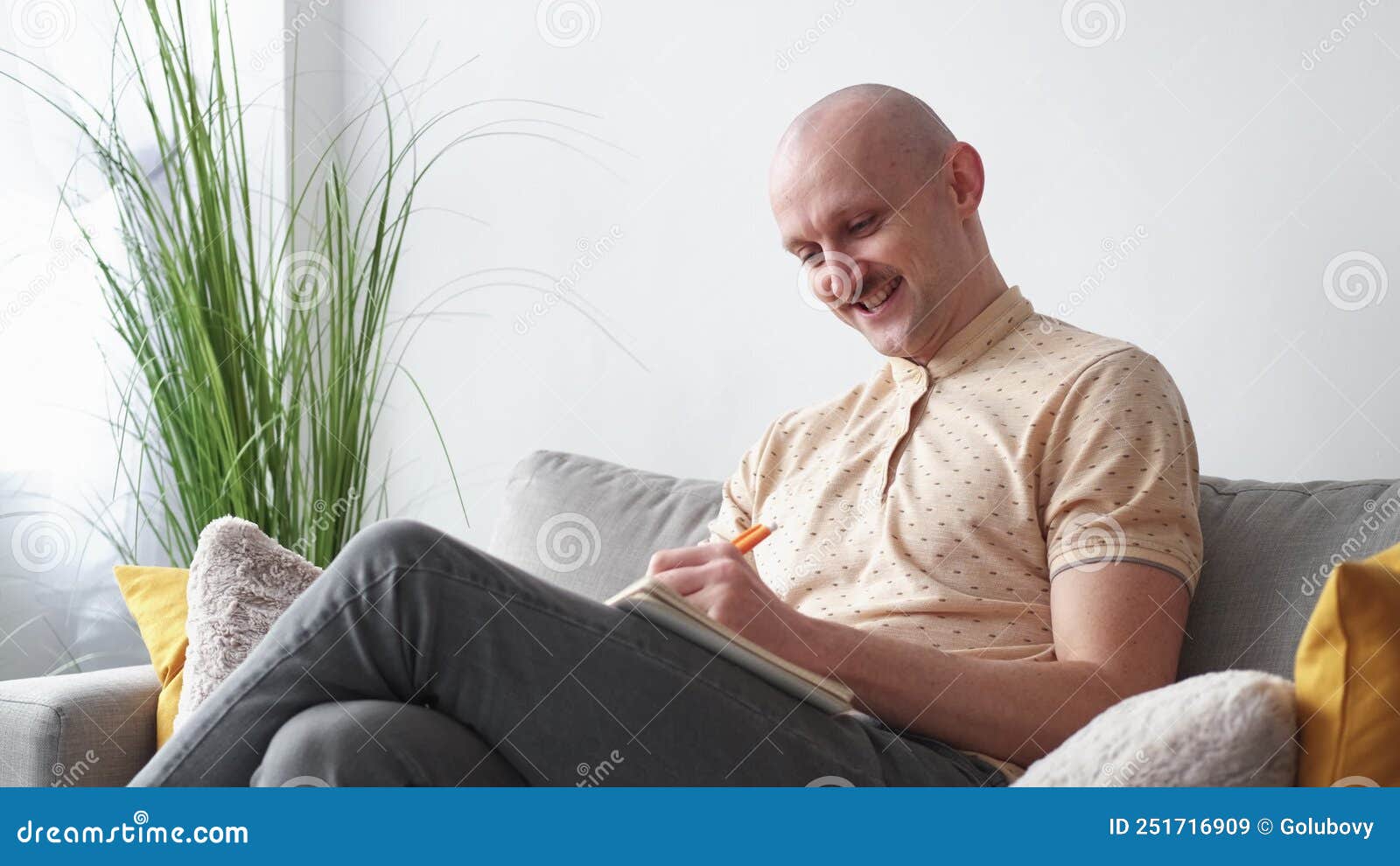 Happy Planning Inspired Man Pleasant Notes Stock Video - Video of ...