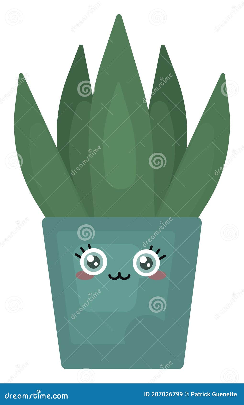 Happy Plant in Pot , Illustration, Vector Stock Vector - Illustration ...