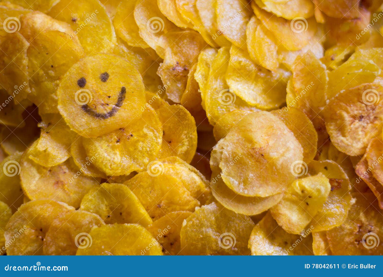 Happy plantain chips stock image. Image of face, crispy - 78042611