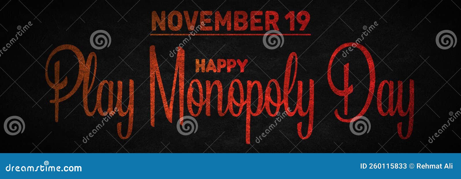Happy Play Monopoly Day, November 19. Calendar of November Retro Text ...
