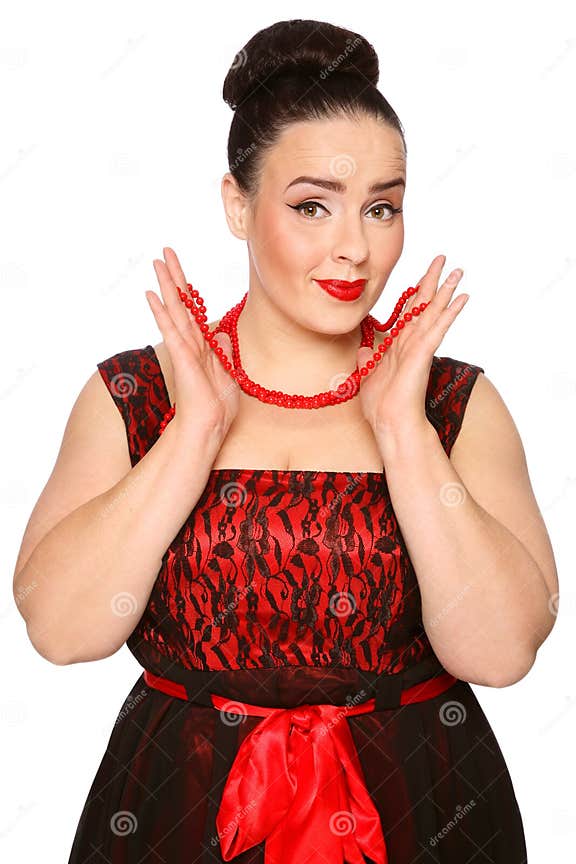 Happy plus-size woman stock photo. Image of lovely, positive - 12845572