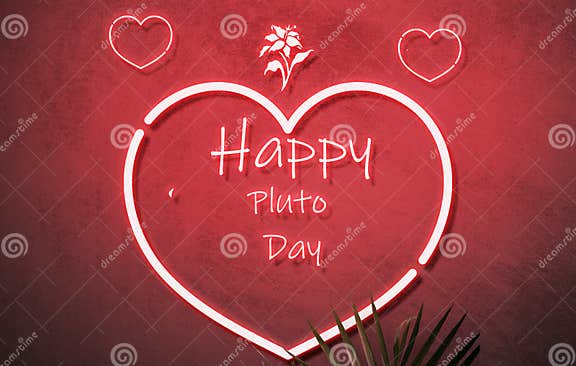 Happy Pluto Day Neon Text Effects, Stock Photo - Image of beliefs, effect: 346798932