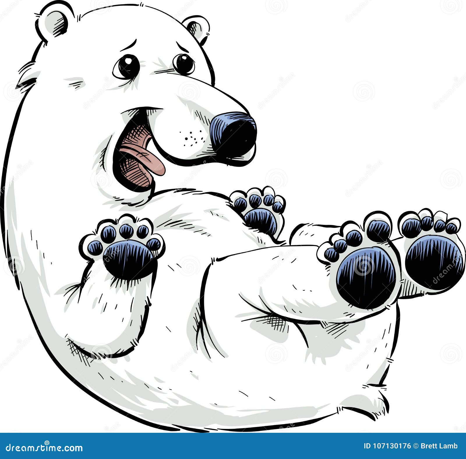 Happy Polar Bear on Back stock vector. Illustration of happy - 107130176