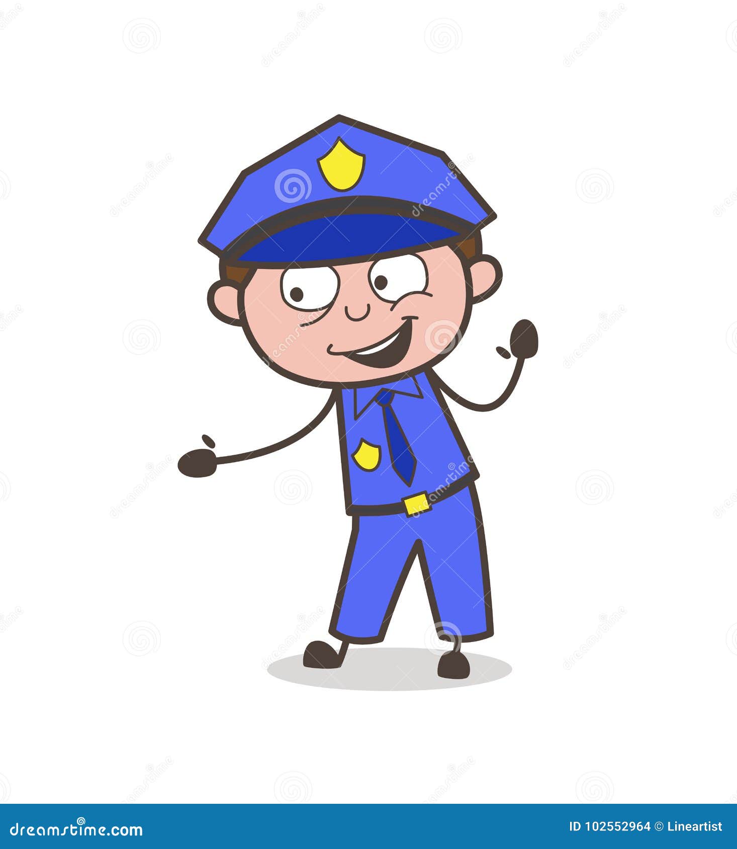 Happy Policeman Cartoon