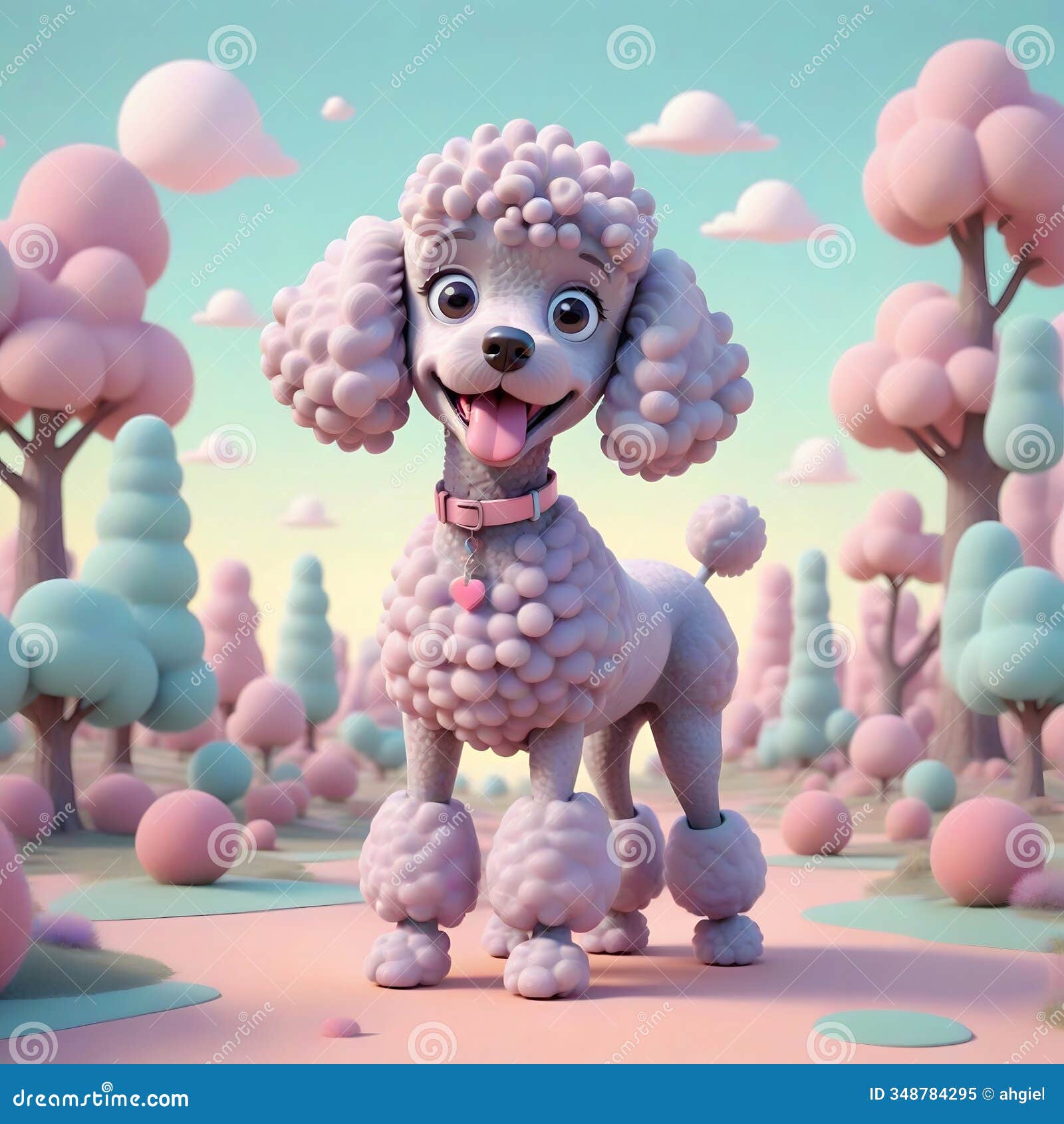 Happy Poodle Hand Drawn Cartoon Character, Dog Icon. Vector ...