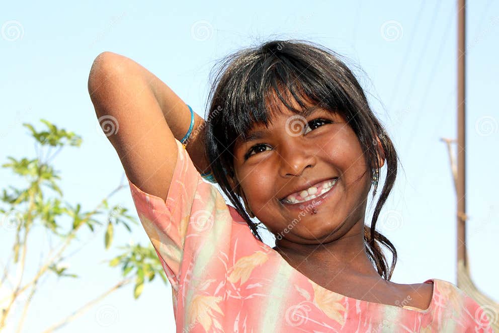 Happy Poor Girl stock image. Image of smile, pretty, asian - 9208323