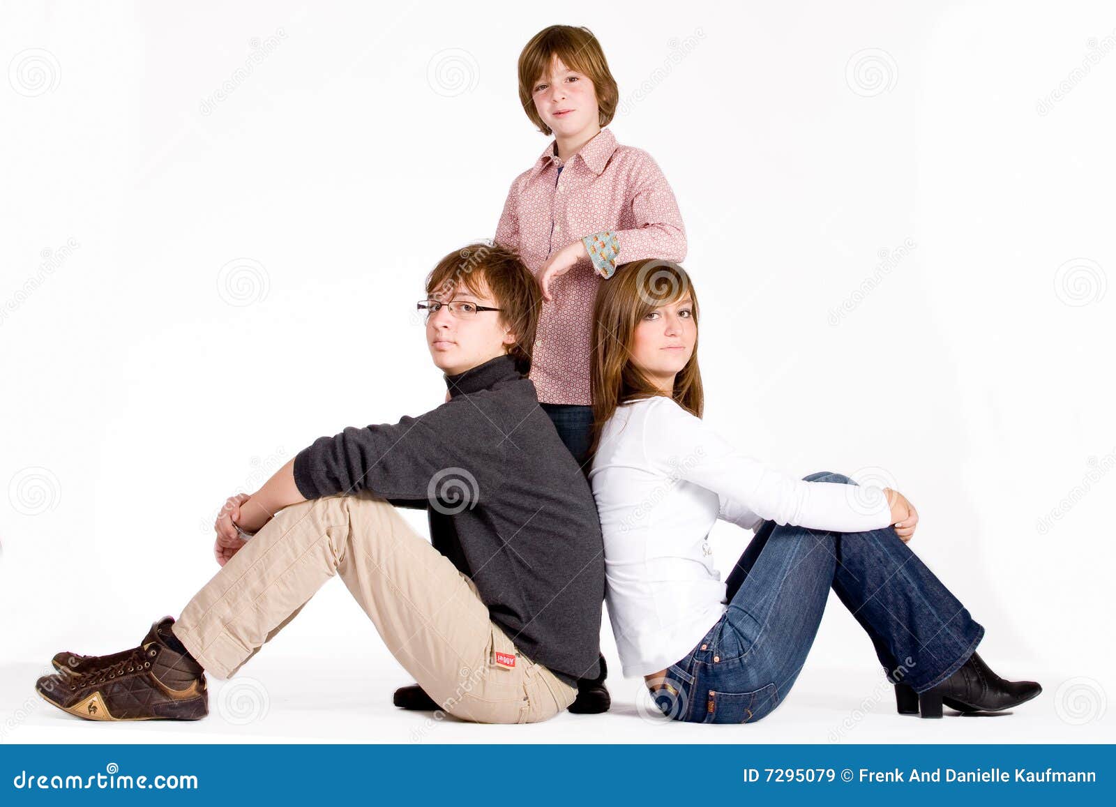 Happy portrait of 3 kids stock image. Image of white, space - 7295079
