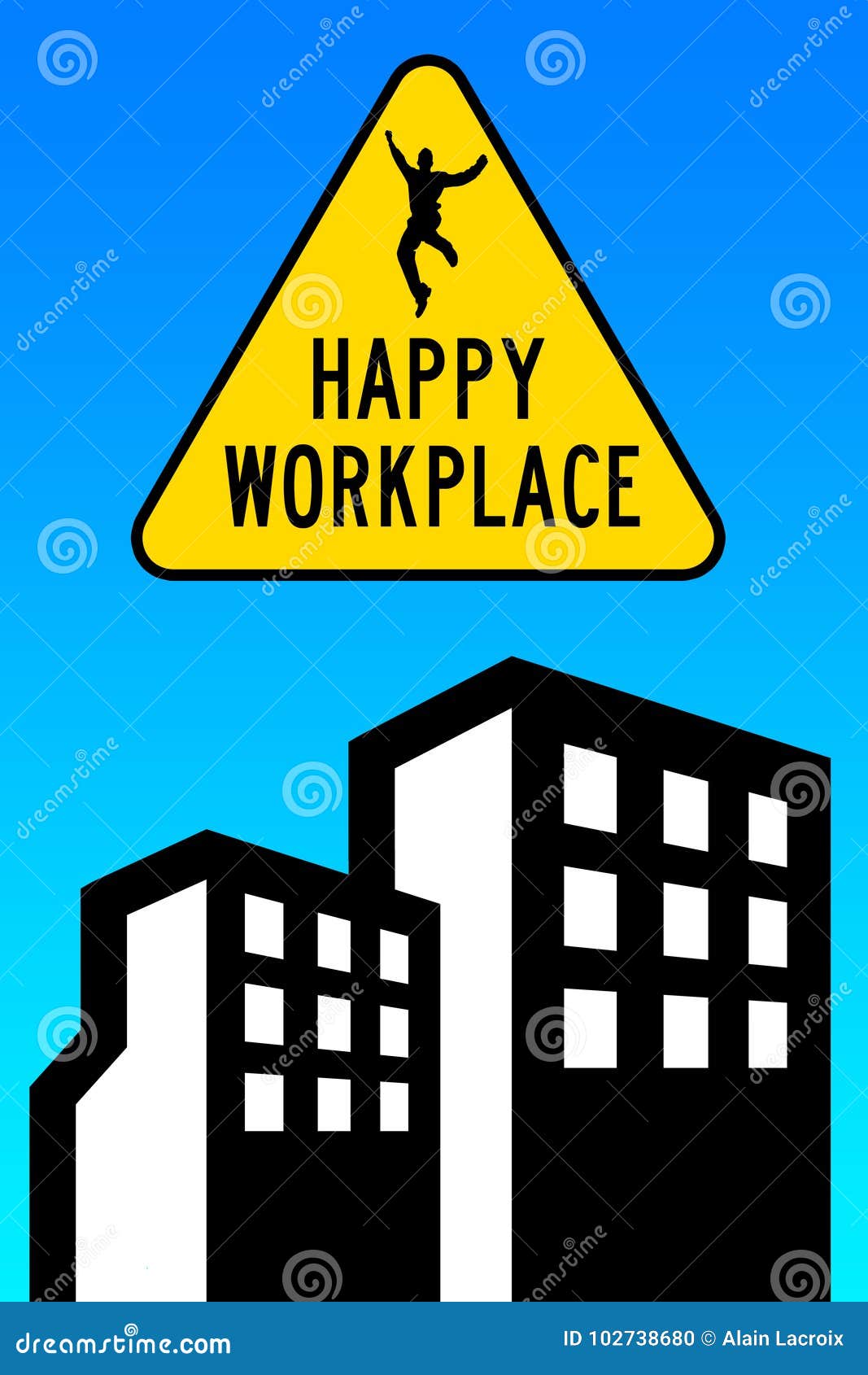 Happy Positive Constructive Workplace Stock Illustration - Illustration ...