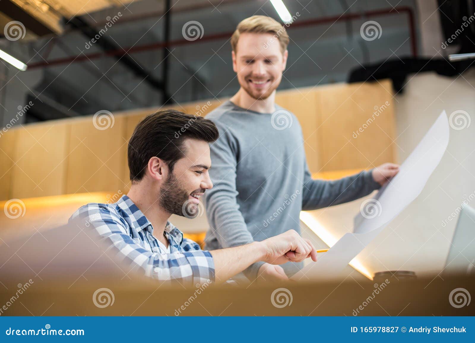 Happy Positive Man Expressing His Idea Stock Image - Image of ...