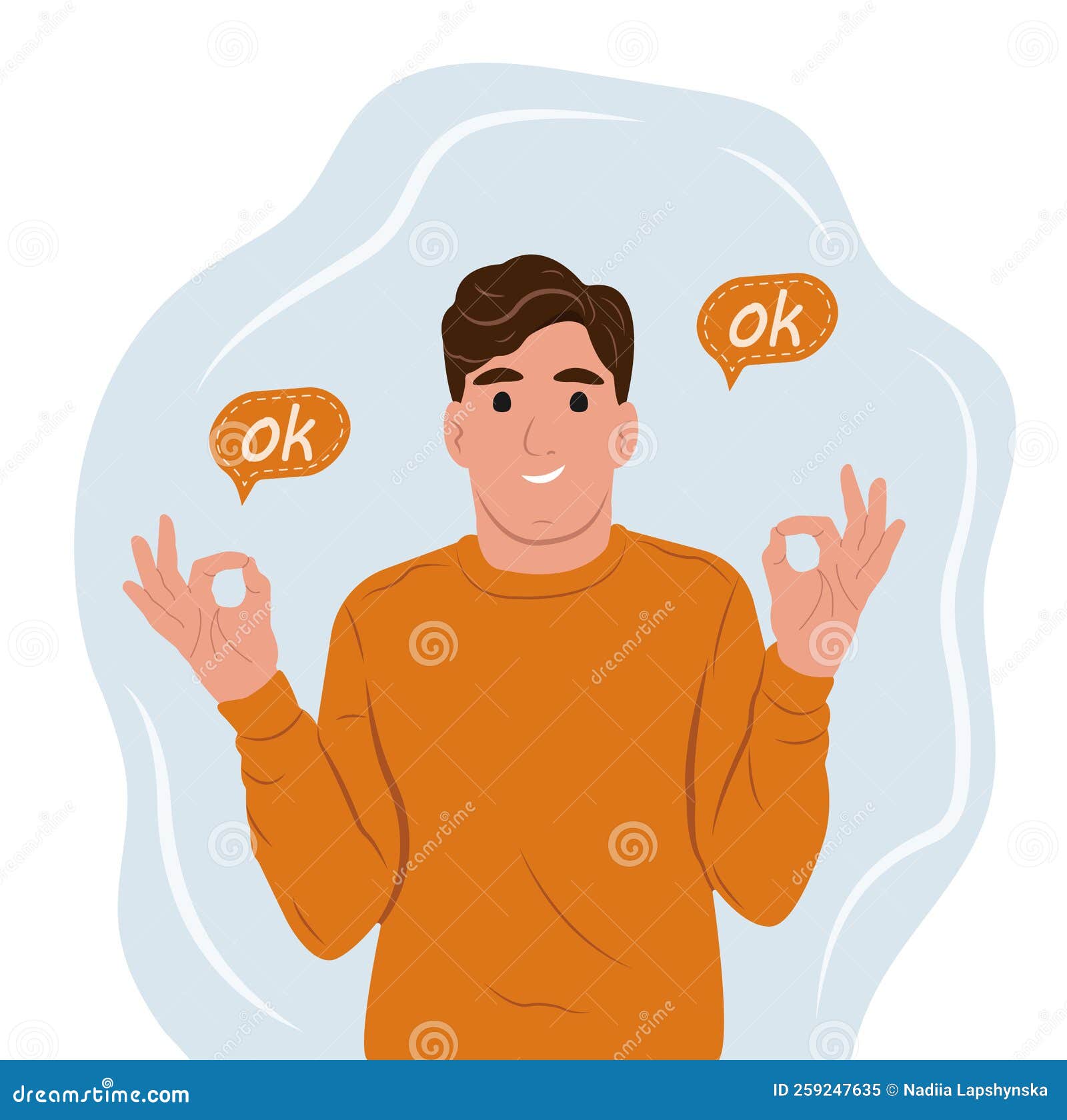 Happy Positive Man Showing Gesture. Ok Sign and Gesture Language ...