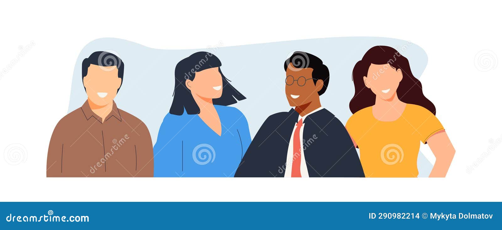 Happy Positive People, Group. Hand Drawn Style Vector Design ...